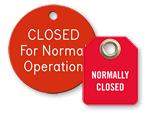 Normally Open Valve Tags
