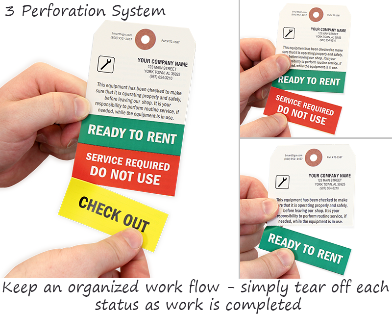 Ready to Rent Tags | Rental Equipment and Machinery Tags