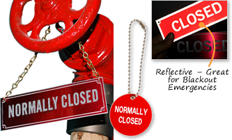 Normally Closed Valve Tags