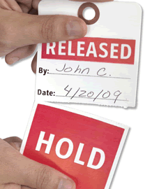 Hold Tags- Fluorescent Custom & Self Laminated Inspection Tags