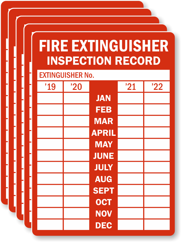 4/5 Year Record Fire Extinguisher Tags