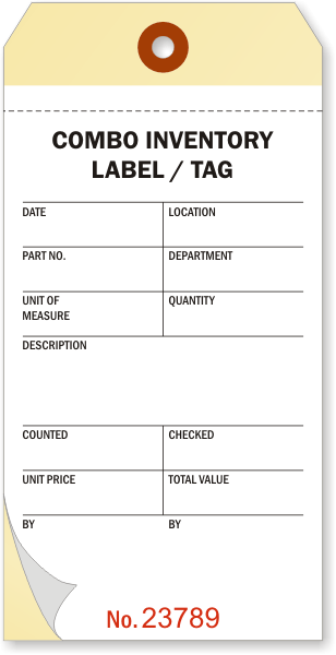 Combo Inventory Tags & Adhesive Inventory Labels