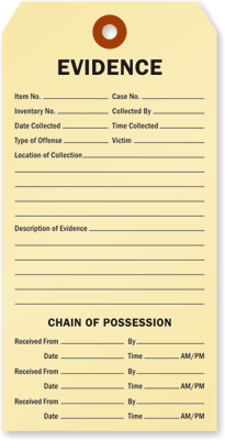 Police Evidence Tags
