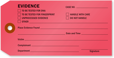 Evidence Identification Tag, SKU - TG-0297