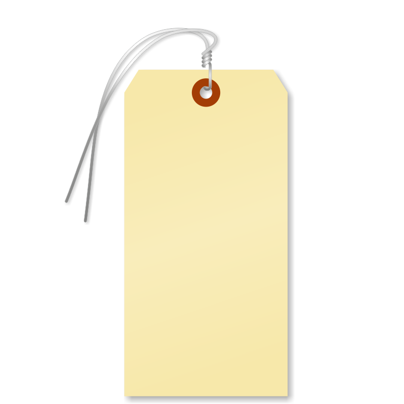 6¼ in. x 3-1/8 in. Manila Shipping Tags (with wires), SKU - T369-8-W-MN
