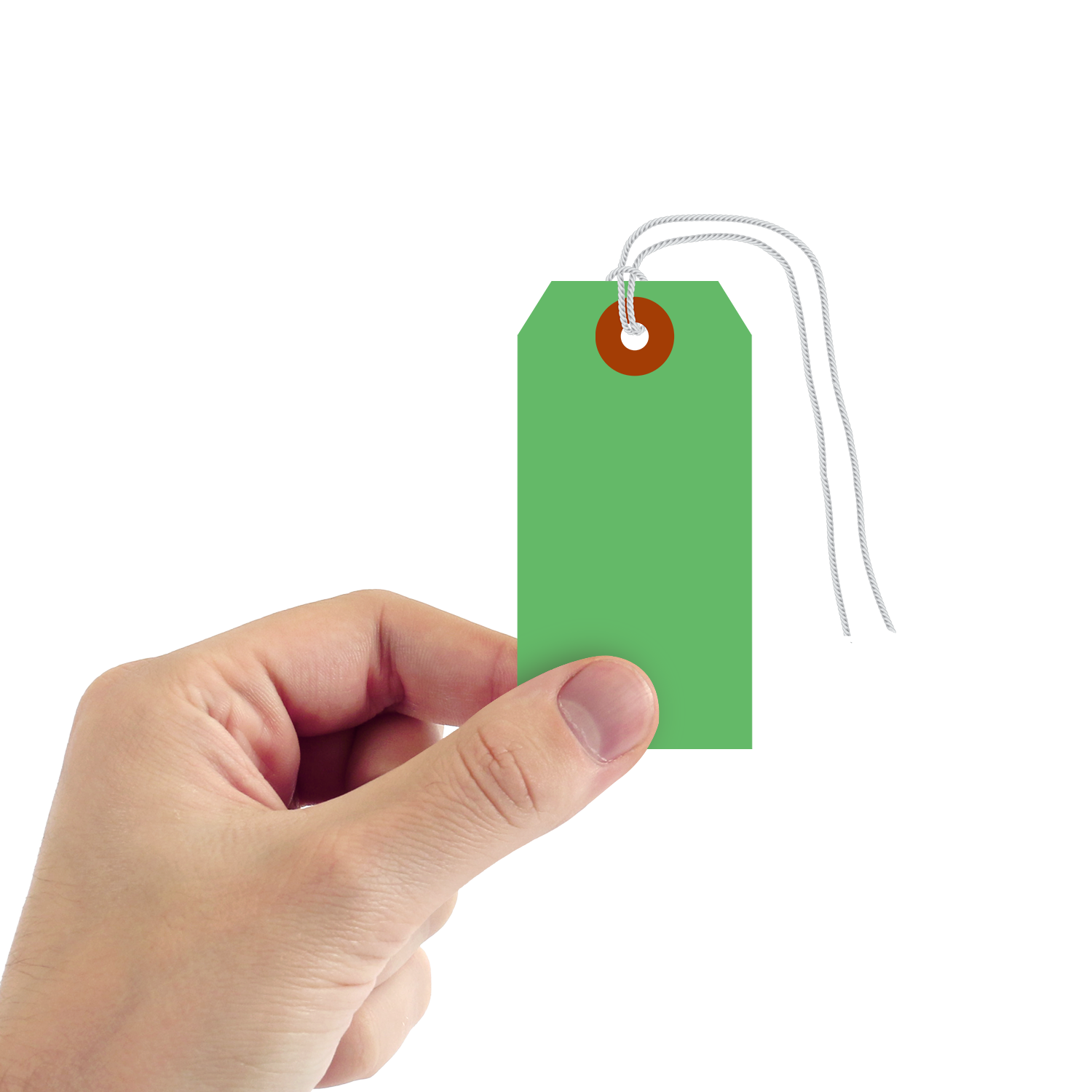 3¾ in. x 1-7/8 in. Dark Green Tags (with strings), SKU: T358-3-S-DG