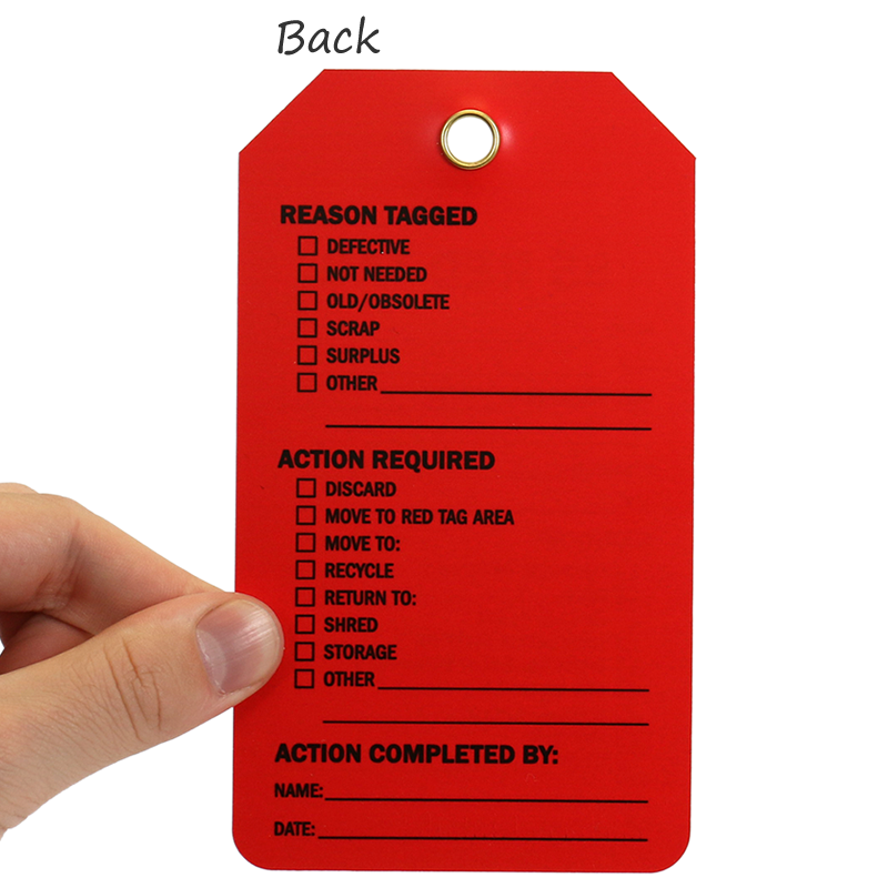5S Red Tag Production Control Tag Safety Tags SKU TG 0760