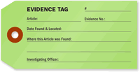 Police Evidence Tags