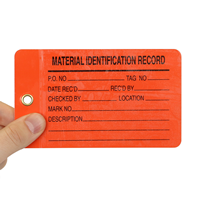 Material Identification Record Self-Laminating Tags, SKU - TG-1209