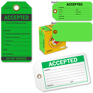 Rejected Tags: Cardstock Rejected Tag & Rejected Inspection Tags