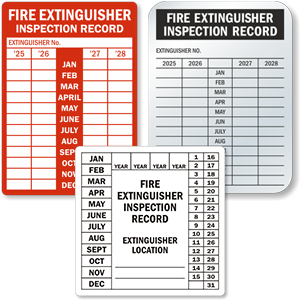 Fire Extinguisher Tags | Fire Extinguisher Inspection Tags