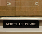 Custom Teller Signs: Choose from variety of colors